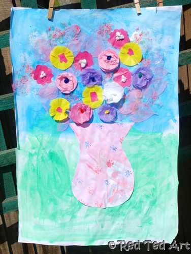 Kids Crafts: Flower Collage - Red Ted Art - Kids Crafts