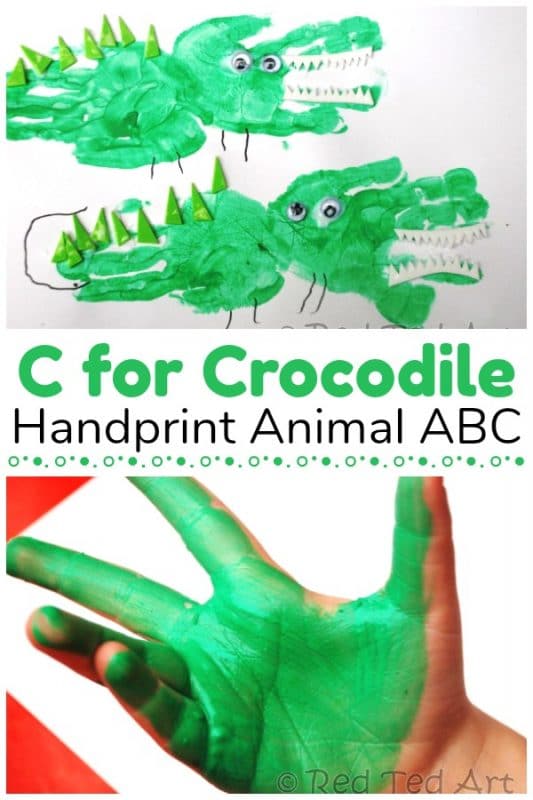 Handprint Alphabet - C is for Crocodile - Red Ted Art - Kids Crafts