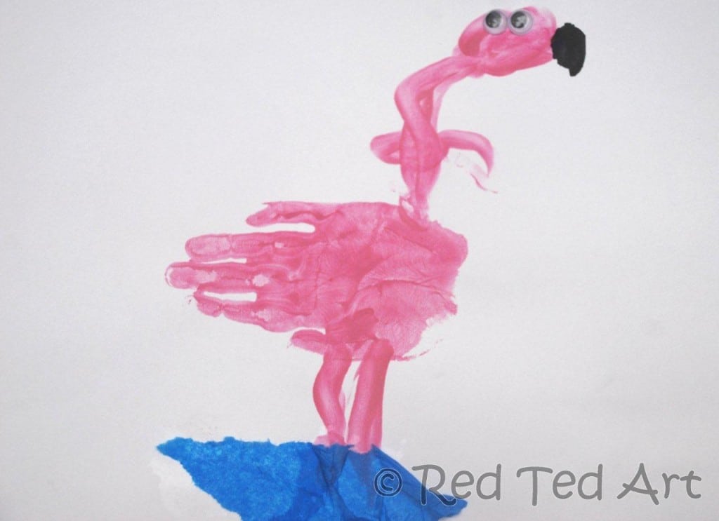 Handprint Alphabet - F is for Flamingo - Red Ted Art's Blog