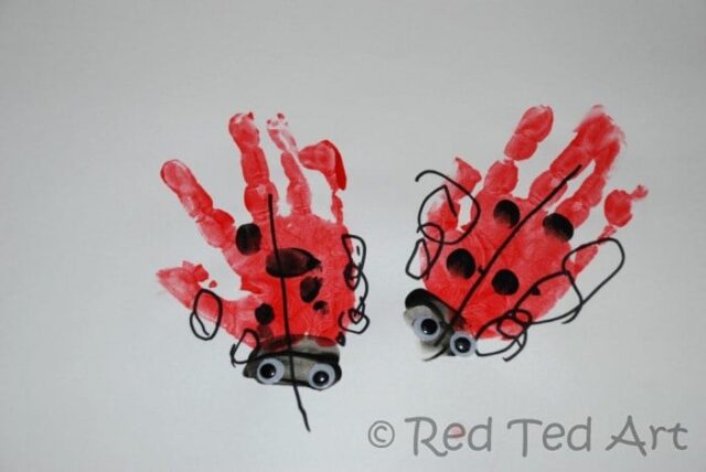 Handprint Alphabet - L is for Ladybird - Red Ted Art - Kids Crafts