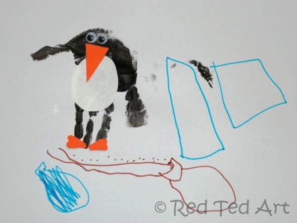 Handprint Alphabet P for... Penguin - Red Ted Art - Kids Crafts