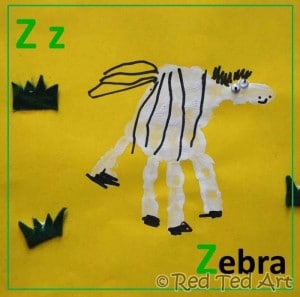 Handprint Alphabet - Z for... Zebra - Red Ted Art - Kids Crafts