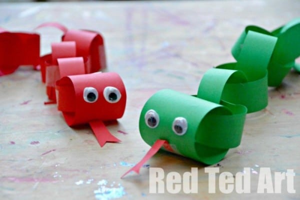 2025 Chinese New Year for Kids - Paper Snake - Red Ted Art - Kids Crafts