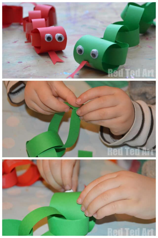 2025 Chinese New Year for Kids - Paper Snake - Red Ted Art - Kids Crafts
