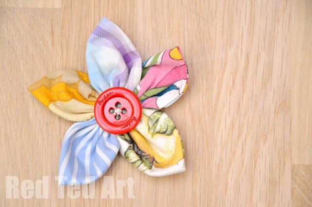 Sewing for Beginners - Easy Fabric Flowers - Red Ted Art - Kids Crafts