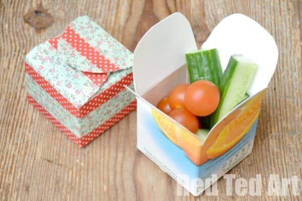 Juice Carton Crafts - Simple Snack Box - Red Ted Art - Kids Crafts