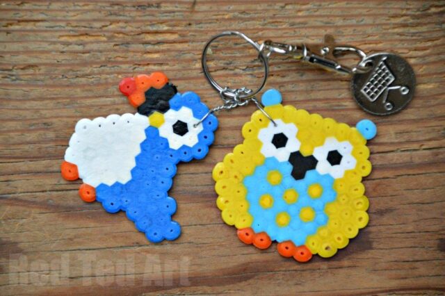Gifts Kids Can Make: Hama Bead Keyring Owls - Red Ted Art - Kids Crafts