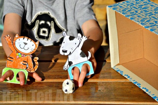 Poppy Cat Finger Football Printable - Red Ted Art - Kids Crafts