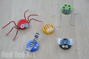 Bottle Top Bugs & Mini Beasts - Red Ted Art - Kids Crafts