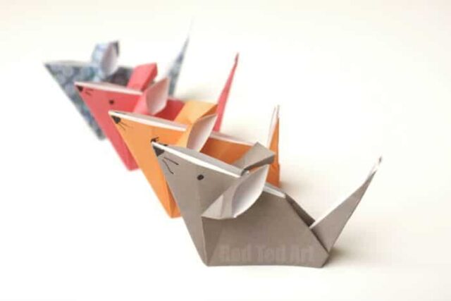 Origami Mice - Paper Mouse Craft for Year of the Rat - Red Ted Art ...