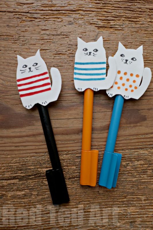 Cat Pencil Toppers - Red Ted Art - Kids Crafts
