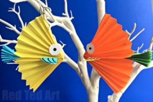 Paper Fan Fish - Red Ted Art - Kids Crafts