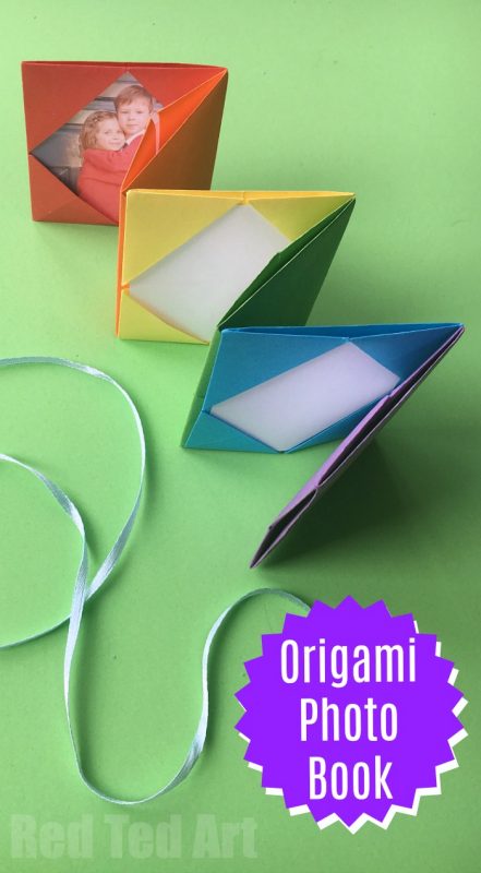 Mini Origami Photo Album - Accordion Photo Book - Red Ted Art Kids Craft
