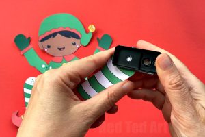 Easy Christmas Elf Paper Puppet with Templates - Red Ted Art - Kids Crafts