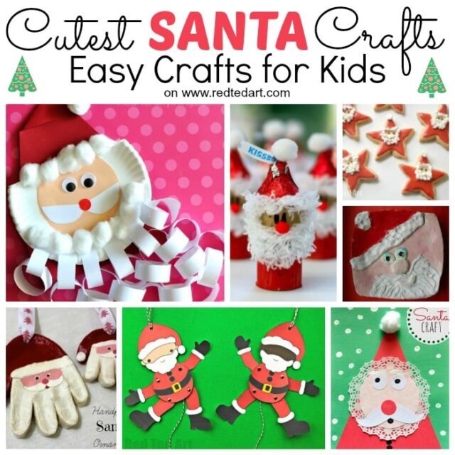 Super Simple Santa Christmas Card Design - Red Ted Art - Kids Crafts