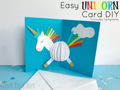 3D Unicorn Card DIY - Red Ted Art - Kids Crafts