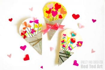 Heart Bouquet Cards - Valentine's Cards or Mother's Day Cards - Red Ted ...