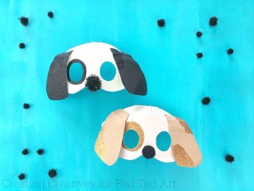 3D Dog Mask DIY - Red Ted Art - Kids Crafts