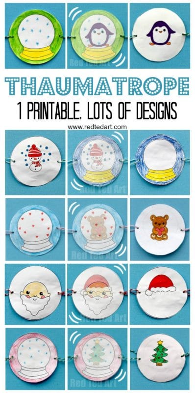 Printable Thaumatrope for Christmas - Red Ted Art - Kids Crafts