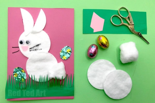 Cotton Wool Bunny Card For Preschool Red Ted Art Kids Crafts Cotton Wool Bunny Card For Preschool Red Ted Art Kids Crafts
