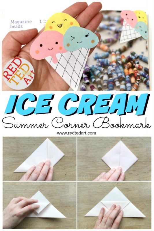 Ice Cream Corner Bookmarks - Red Ted Art - Kids Crafts