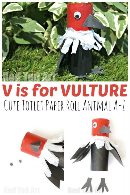 Toilet Paper Roll Vulture Craft - Red Ted Art - Kids Crafts