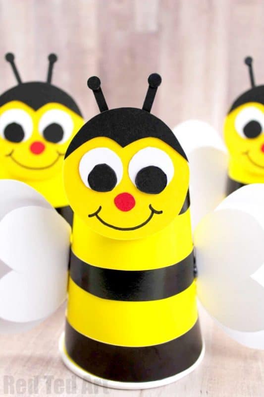 Bee Cup Craft for Preschoolers - Red Ted Art - Kids Crafts