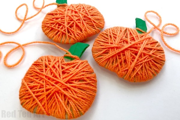 String Art Paper Plate Pumpkin Craft - Red Ted Art - Kids Crafts