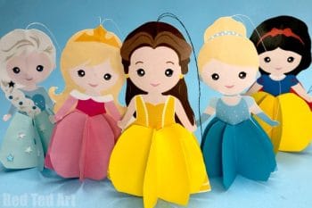 Easy Paper Belle Ornament - Red Ted Art - Kids Crafts