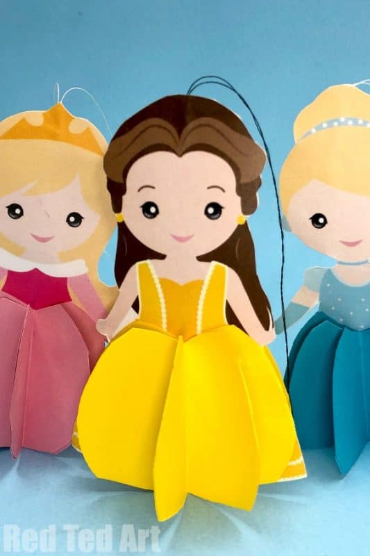 Easy Paper Belle Ornament - Red Ted Art - Kids Crafts