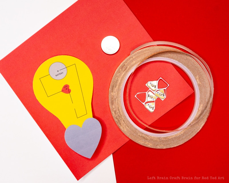 Valentine's Lightbulb Corner Bookmark Design - Red Ted Art - Kids Crafts