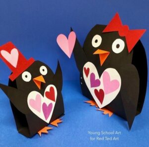 Paper Valentines Penguin Craft - Red Ted Art - Kids Crafts