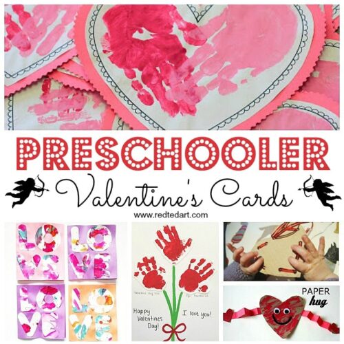 Cute Valentine's Teddy Bear Craft Printable - Red Ted Art - Kids Crafts