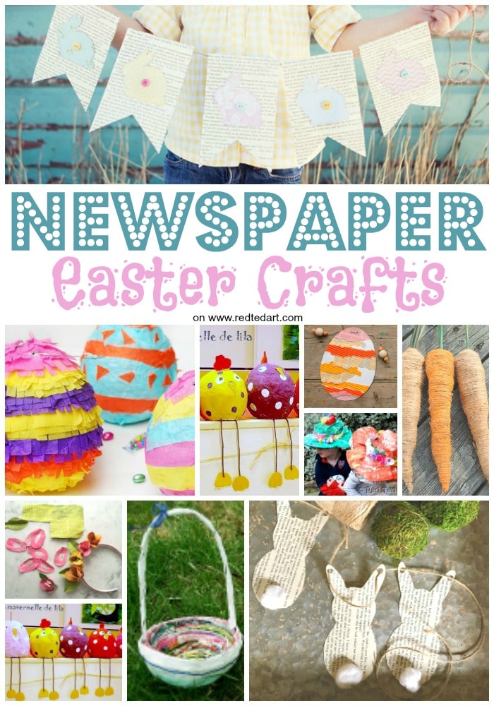 Easter Crafts with Newspaper - Red Ted Art - Kids Crafts
