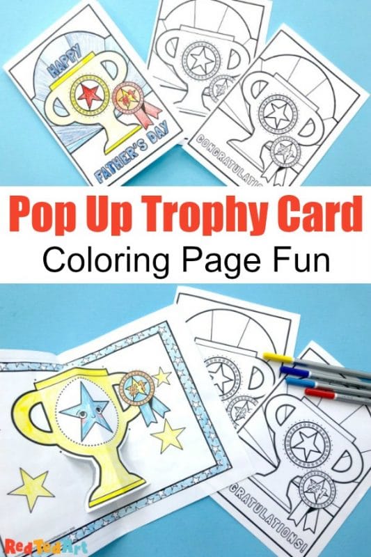 Printable Pop Up Trophy Cards - Red Ted Art - Kids Crafts