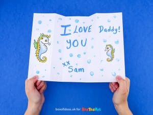 Seahorse Father's Day Card Printable - Red Ted Art - Kids Crafts