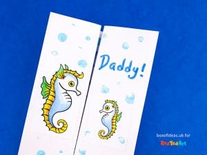 Seahorse Father's Day Card Printable - Red Ted Art - Kids Crafts
