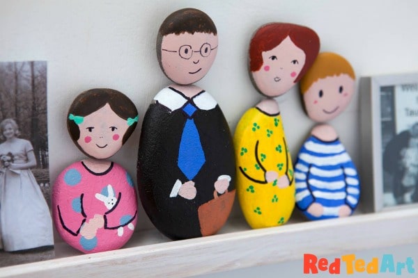 Rock Painting Family - Red Ted Art - Kids Crafts