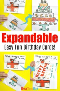 How to make an expandable Birthday Gift Card - Red Ted Art - Kids Crafts