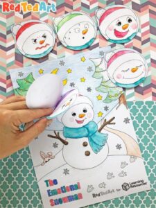 Emotions Snowman - fun SEL resources for kids - Red Ted Art