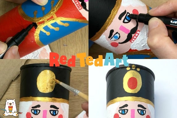 DIY Nutcracker Giftbox - Upcycled Pringles Idea - Red Ted Art - Kids Crafts