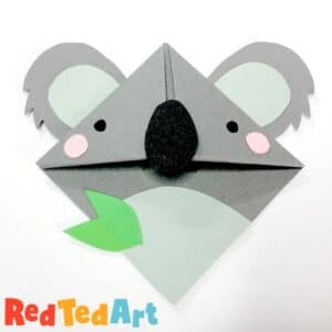 Koala Bookmark Corner - Red Ted Art - Kids Crafts