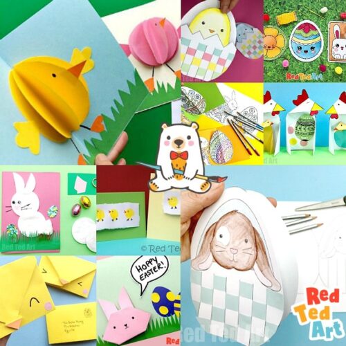 Pop Up Chick Card for Easter - Red Ted Art - Kids Crafts