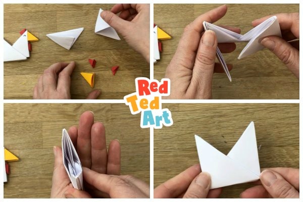 Origami Tangram Chicken Craft for Spring - Red Ted Art - Kids Crafts