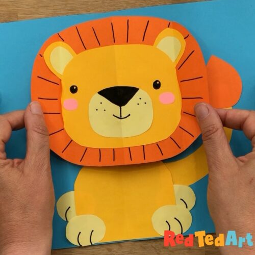 How to make a 3d Pop Up Lion Card - Red Ted Art