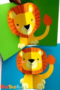 How to make a 3d Pop Up Lion Card - Red Ted Art