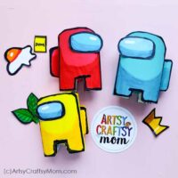How to make Among Us Game Character Bookmarks - Red Ted Art