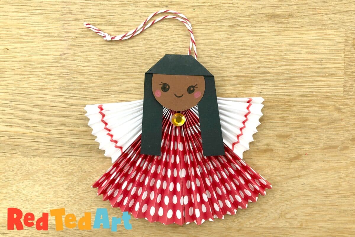 Paper Angel Ornament DIY - Red Ted Art - Kids Crafts