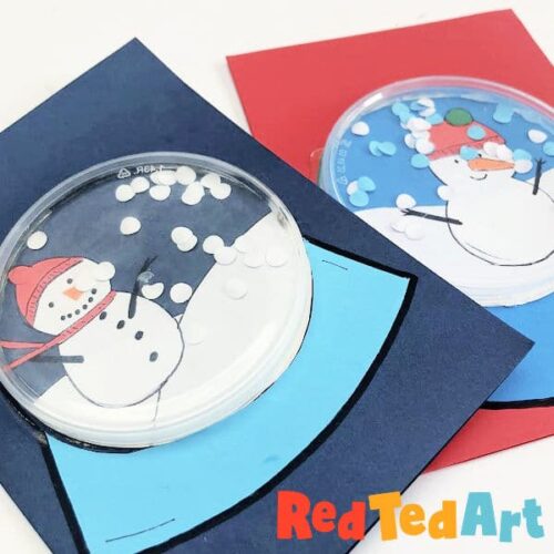DIY Snow Globe Crafts for Kids - Red Ted art - Easy Winter Crafts