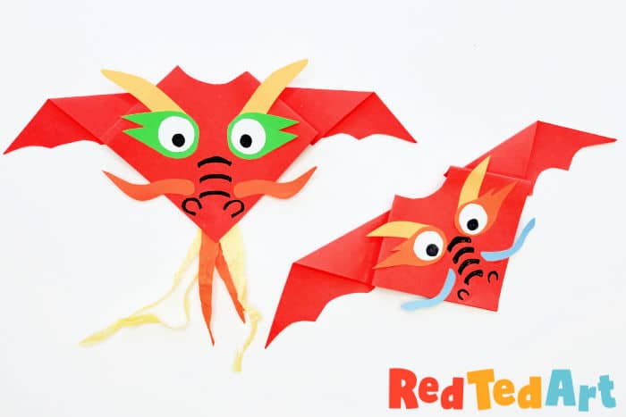 Easy Origami Dragon for Kids - Red Ted Art - Easy Crafts for Kids